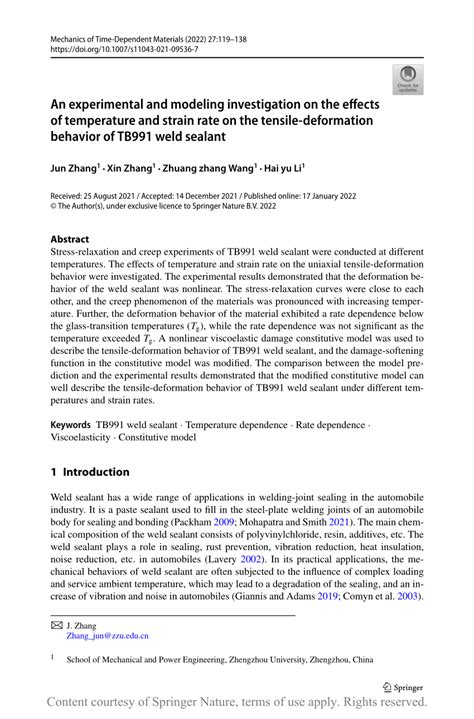 An Experimental And Modeling Investigation On The Effects Of Temperature And Strain Rate On The