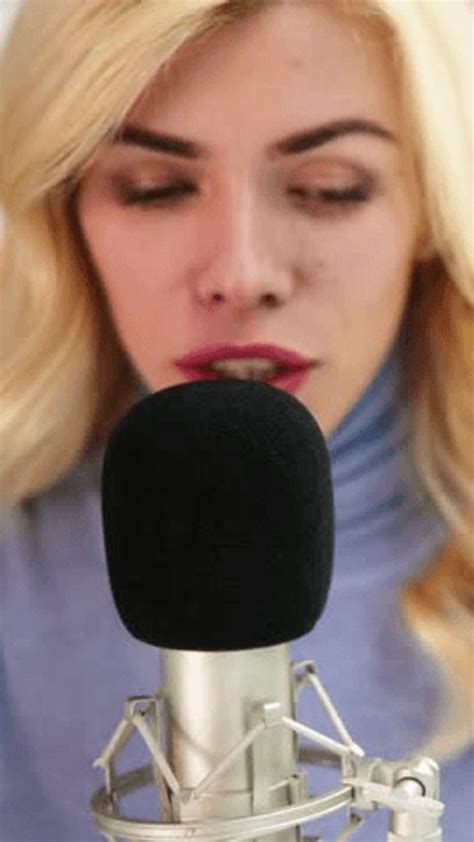 Young Woman Recording Asmr Sounds On Stock Footage Video 100 Royalty