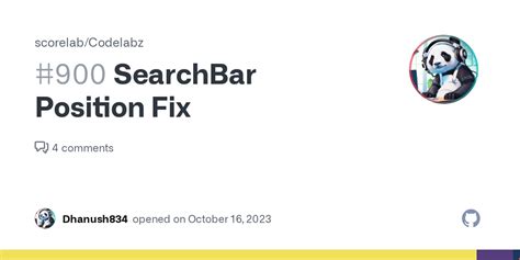 Searchbar Position Fix · Issue 900 · Scorelabcodelabz · Github