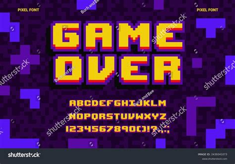 8 Bit Game Pixel Font Geometric Type Stock Vector Royalty Free 2439341073 Shutterstock