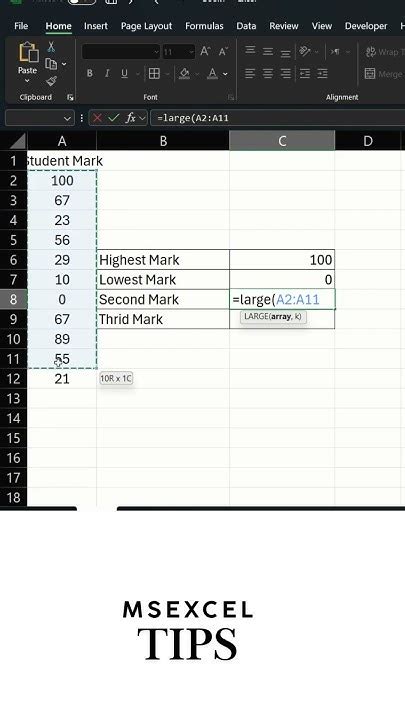 How Do I Find The Biggest And Smallest Numbers In Excel Exceltips Youtube