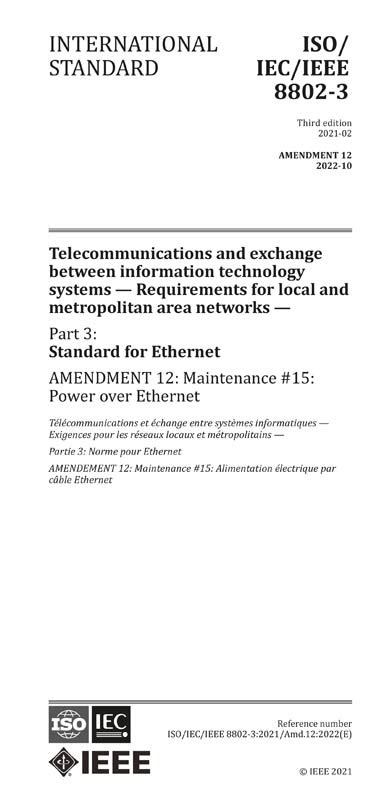 ISO IEC IEEE 8802 3 2021 AMD12 2022 IEC Standards VDE Publishing House