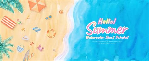 손으로 그린 안녕하세요 여름 배경 무료 벡터