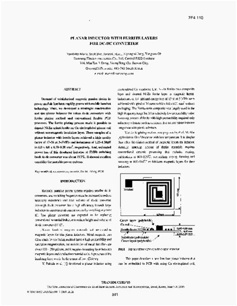 Pdf Planar Inductor With Ferrite Layers For Dc Dc Converter