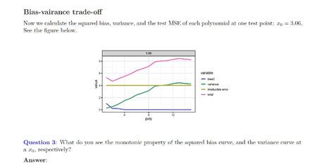 Solved Bias Variance Trade Off Now We Calculate The Squared Bias