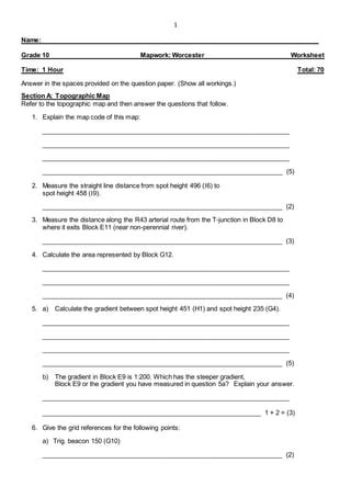 Mapwork Worksheet Worcester Map DOCX