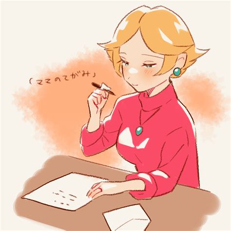 The Big Imageboard Tbib 1girl Blonde Hair Blush Closed Mouth Holding Holding Pen Jewelry