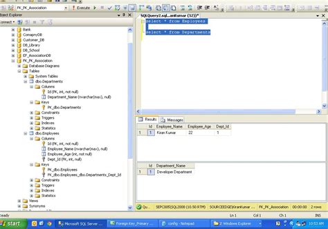 Sql Server Primary Foreign Key Association Visual C Entity Framework