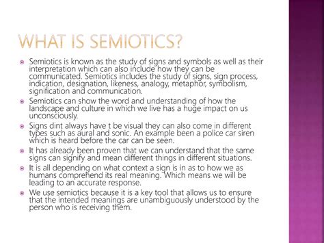 Semiotics Powerpoint By Annabelle Parish Pptx