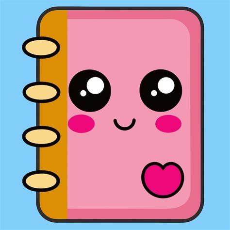 Cute Notebook Cartoon Illustration Premium AI Generated Image