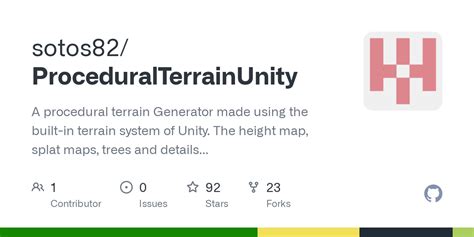 Github Sotos82proceduralterrainunity A Procedural Terrain Generator Made Using The Built In