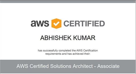 Abhishek Kumar On Linkedin Finally Got It Aws Certified Solutions Architect Associate Hw