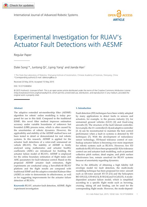 Pdf Experimental Investigation For Ruavs Actuator Fault Detections