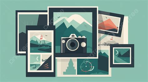 Vector Illustration Of An Image Collage In Different Sizes Background