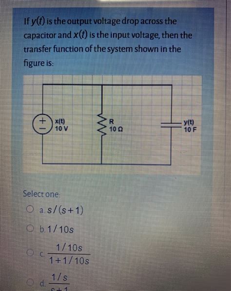 Solved If Yt Is The Output Voltage Drop Across The