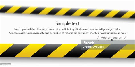 주의 라인의 벡터 일러스트입니다 노란색 검은 경찰 경고 테이프 펜싱 위험 기호입니다 테두리를 교차 하지 마십시오 가장자리에 대한