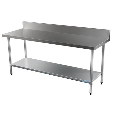 Commercial 304 Grade Stainless Steel Splashback Bench 1800 X 700 X