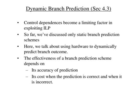 Ppt Dynamic Branch Prediction Sec 43 Powerpoint Presentation Free