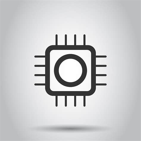 Premium Vector Computer Cpu Icon In Flat Style Circuit Board Vector