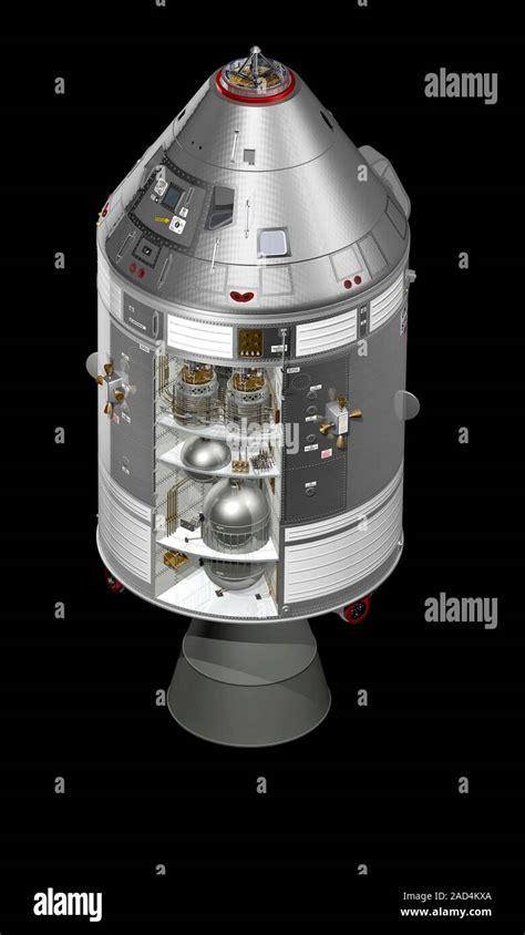 Apollo Spacecraft Cutaway Illustration Of The Command Service Module Csm Spacecraft Used