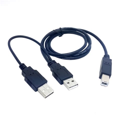 Dual USB Male To Standard B Y Cable Cm For Printer Scanner Black EBay