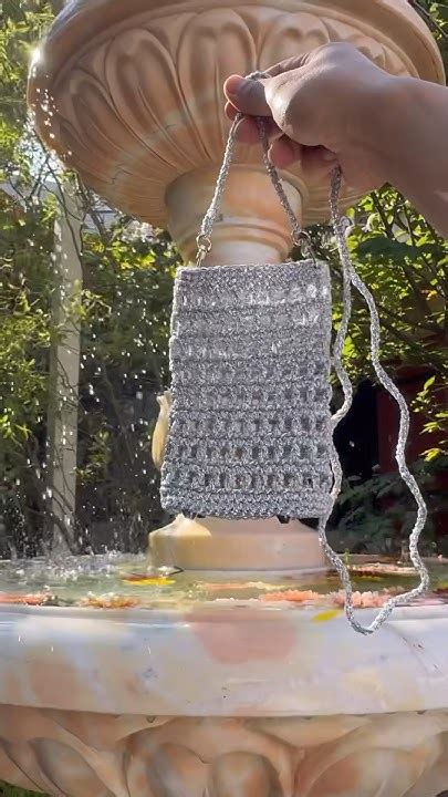 햇살아래 반짝이는 은색 종결자 루체 And 메탈리코 콜라보 네트백 실버 메탈릭 메탈릭얀 코바늘 Crochet Silver Youtube