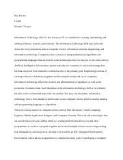 IT Module Project Docx Ray Forrest IT Module Project Information Technology Which