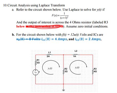 Solved Circuit Analysis Using Laplace Transform A Refer To