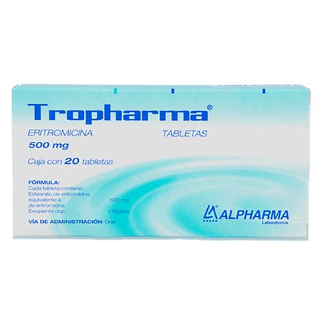 ERITROMICINA 500 MG CAJA CON 20 TABLETAS Misitio