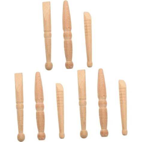 9 Pièces Bâton En Bois Masseurs Pour Mains Outils De Réflexologie Réflexologie Plantaire Bâtons