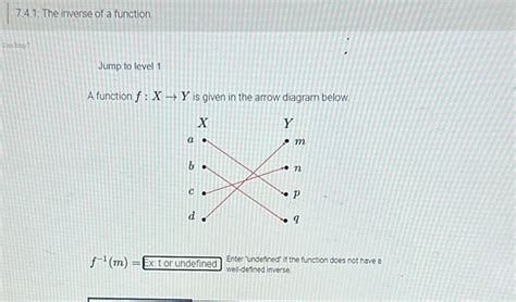 Jump To Level 1 A Function Fxarrow Y Is Given In The Arrow Diagram