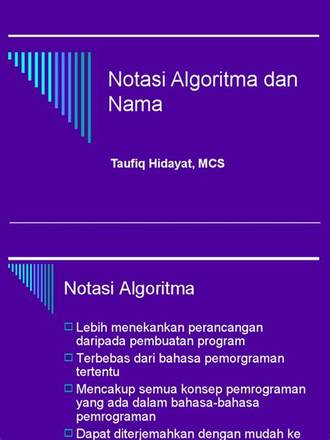 Bab 2 Notasi Algoritmik Dan Nama Pdf