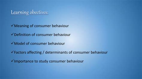 consumer behaviour introduction and determinants pptx