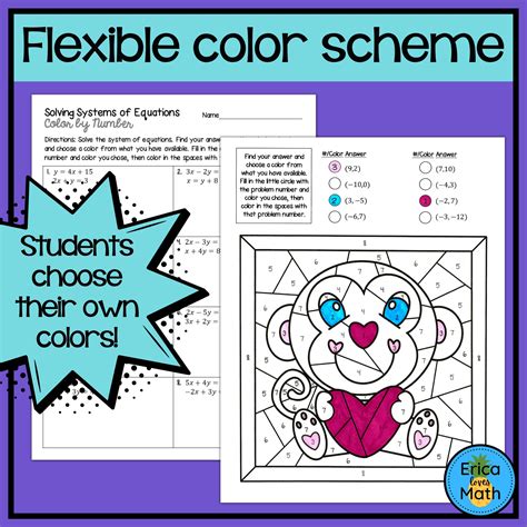 Solving Systems Of Equations Color By Number Activity Valentine S Day Made By Teachers