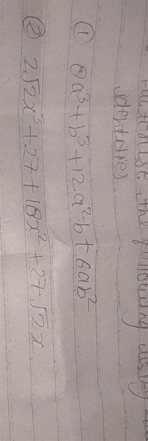 Factorize The Following Expressions Using Algebraic Identities 8a 3 B