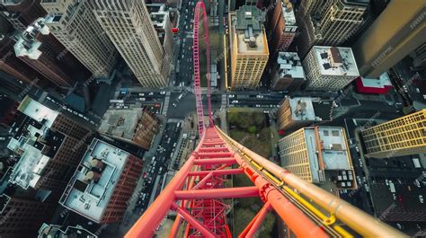 Aerial View Of Cityscape From Tower Perspective Premium Ai Generated