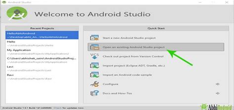 How To Open Project In Android Studio Abhi Android