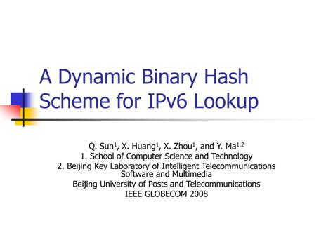 Ppt A Dynamic Binary Hash Scheme For Ipv6 Lookup Powerpoint