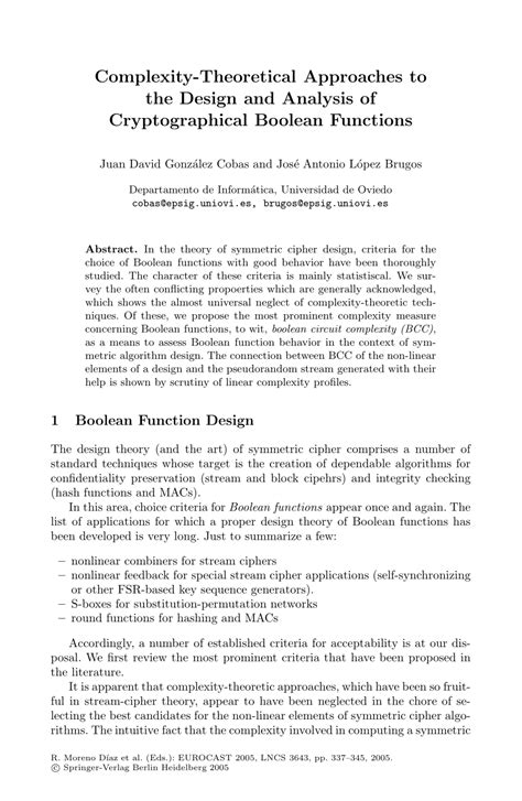 Pdf Complexity Theoretical Approaches To The Design And Analysis Of