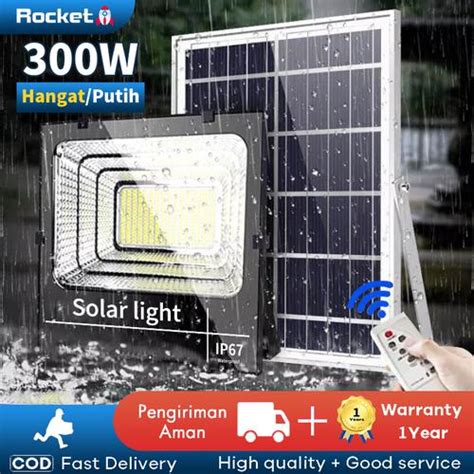 Promo Solar Light Lampu Panel Surya Tenaga Lampu Tembak Solar Cell 300W LED 100W Putih Kota