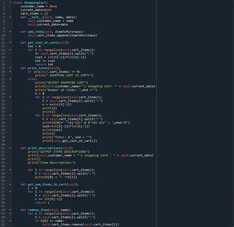 Solved Python Online Shopping Cart Part 2 Error Help
