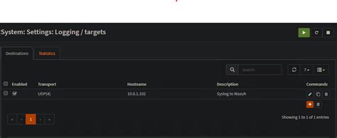 Sending Syslog Messages Ropnsense