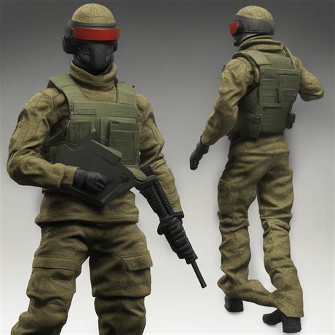 Krea Ai Tactical Camoflage Mercenary 3d Scp Containment Br