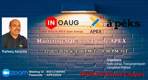 Varughese Mathew On Linkedin Orclapex