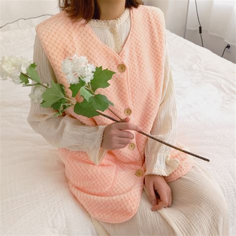 살포시 44 77 라라 수면조끼 성인 극세사 잠옷 겨울 따뜻한 털 베스트 위시버킷