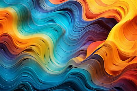 Premium Ai Image Photo Multi Colored Wave Pattern Backdrop With