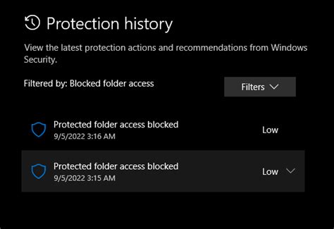 How Do I Clear The Controlled Folder Access Protection History Windows 10 Forums