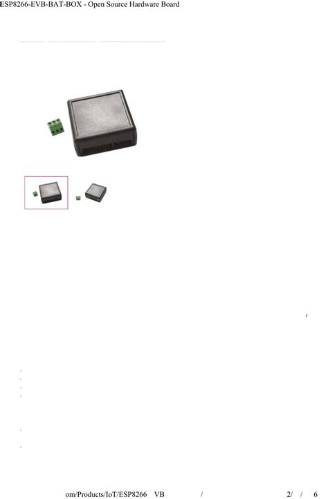 Esp8266 Evb Bat Box Datasheet By Olimex Ltd Digi Key Electronics