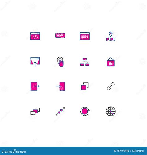 Web Thin Line Color Line Icons For Ui Stock Vector Illustration Of Blue Interface 157199408