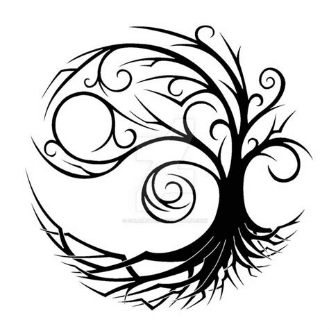 Yin Yang Tree By CalamityXIII On DeviantArt Tree Tattoo Tree Tattoo Designs Tree Of Life Tattoo